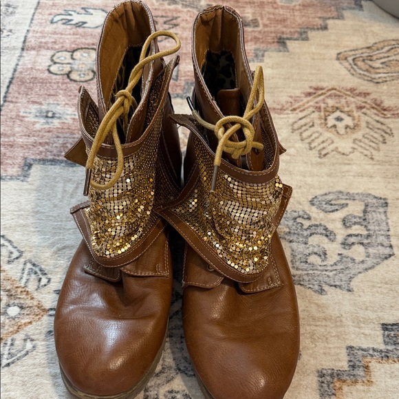 Charming Charlie | Shoes | Charming Charlie Brown Combat Boots With ...